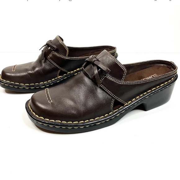 Eurostep | Shoes | Dark Brown Eurostep Clogs With Front Tie Leather ...